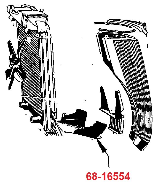 Radiator Shield Assembly, 68-16554. Joe's Antique Auto Parts
