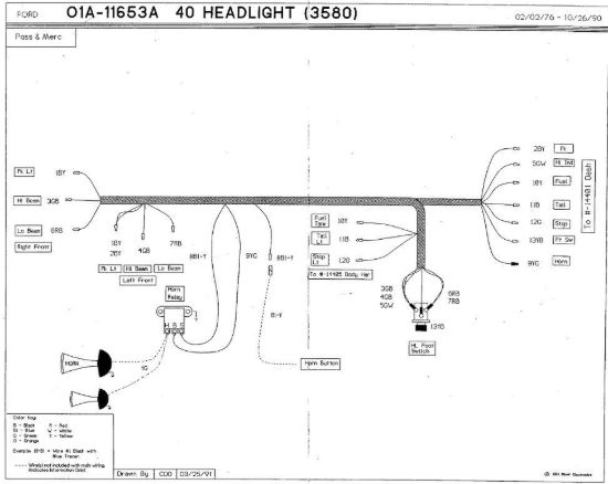 Headlight Harness, Car, 1940, 01A-11653A. Joe's Antique Auto Parts